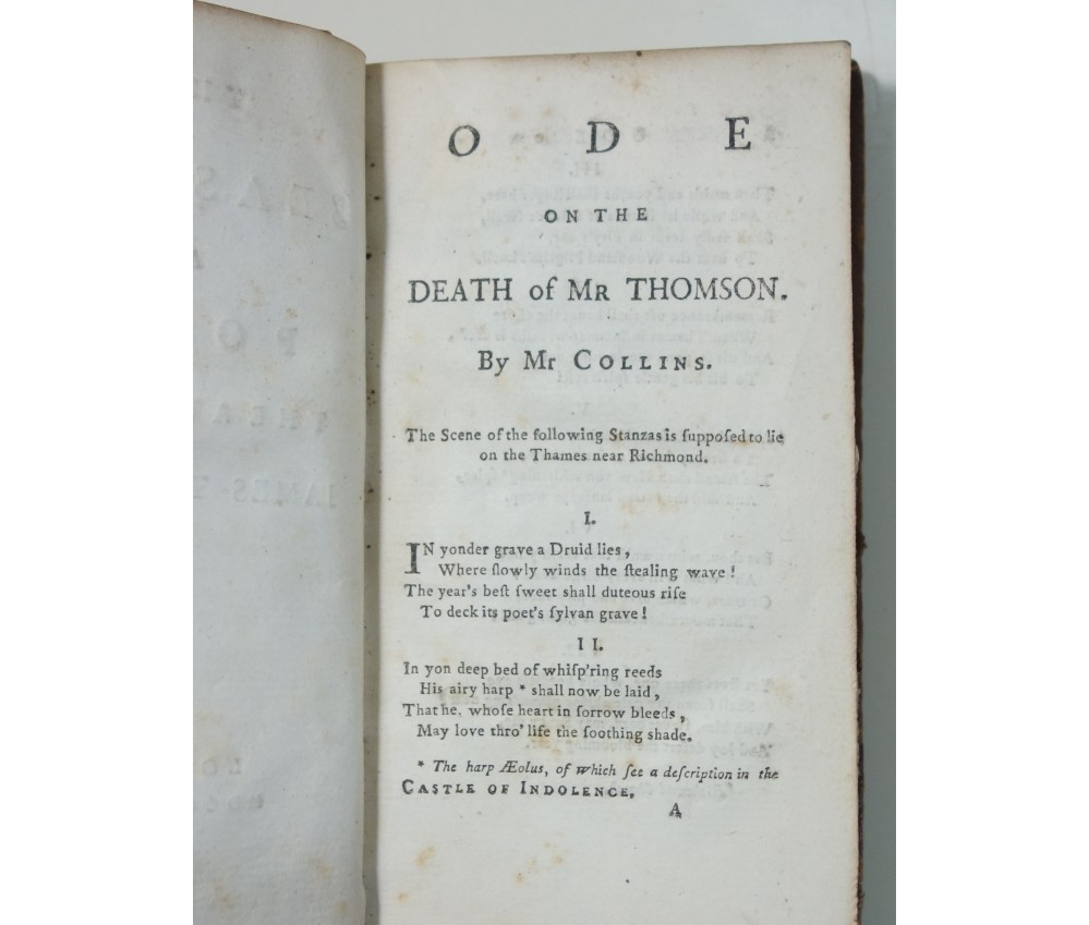 James THOMSON. The seasons, a poem - 1783. Ode on the death
