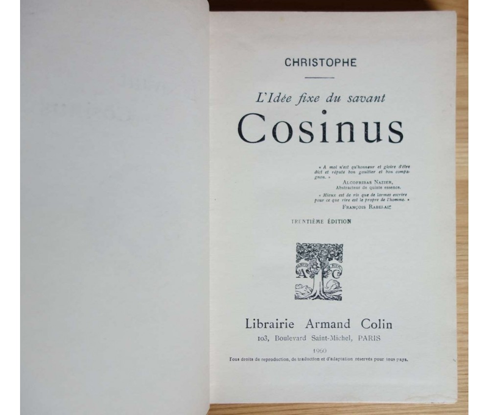 L'idée fixe du Savant Cosinus - Christophe - Ed. A. Colin